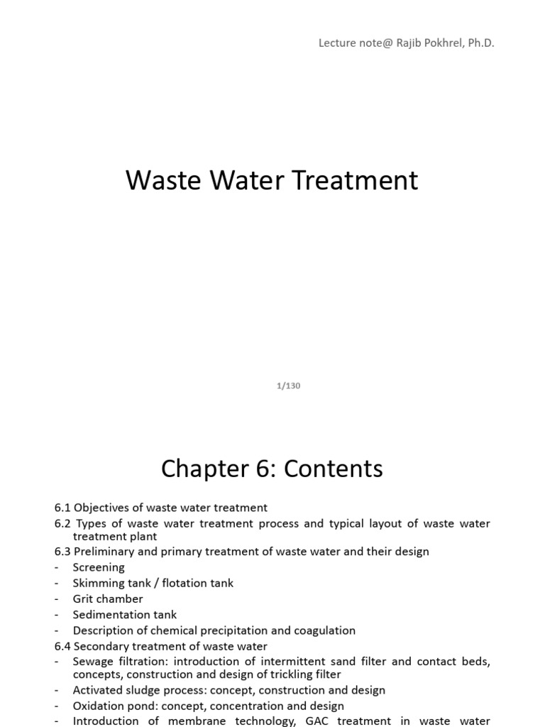 Wastewater Treatment Processes Explained | PDF | Sewage Treatment ...