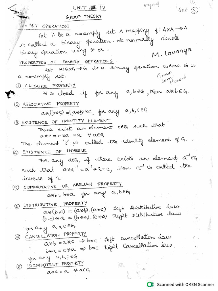 DM Unit 4 Group Theory | PDF