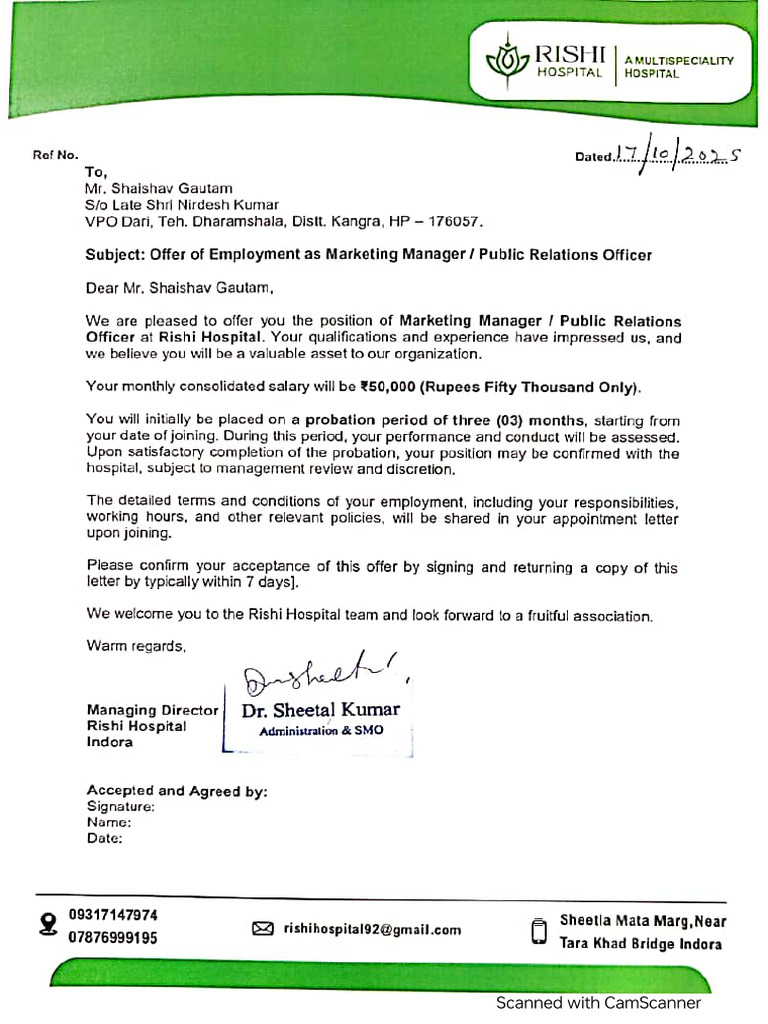 Shaishav Gautam Offer Letter | PDF