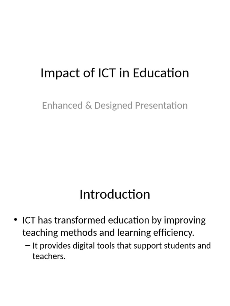 Improved ICT Education Presentation | PDF