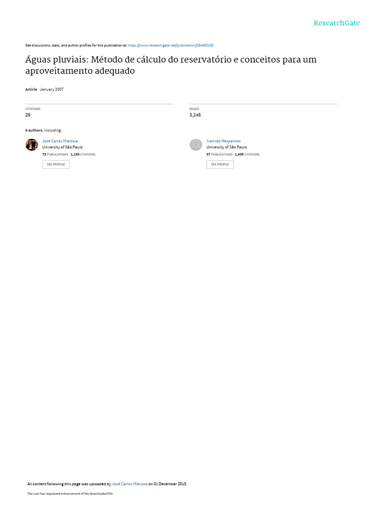 Rega REGA v4 n1 Aproveitamentodeguadechuva (1) | PDF | Chuva | Reservatório de petróleo