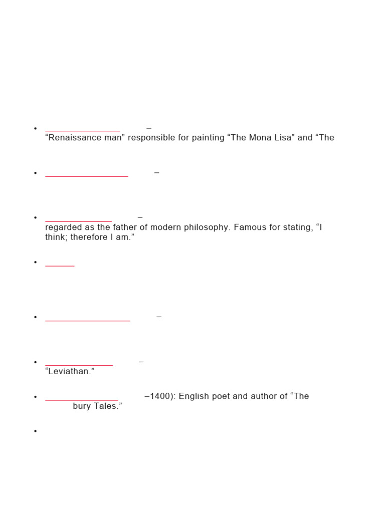 Key Figures of the Renaissance | PDF | Renaissance | Michelangelo
