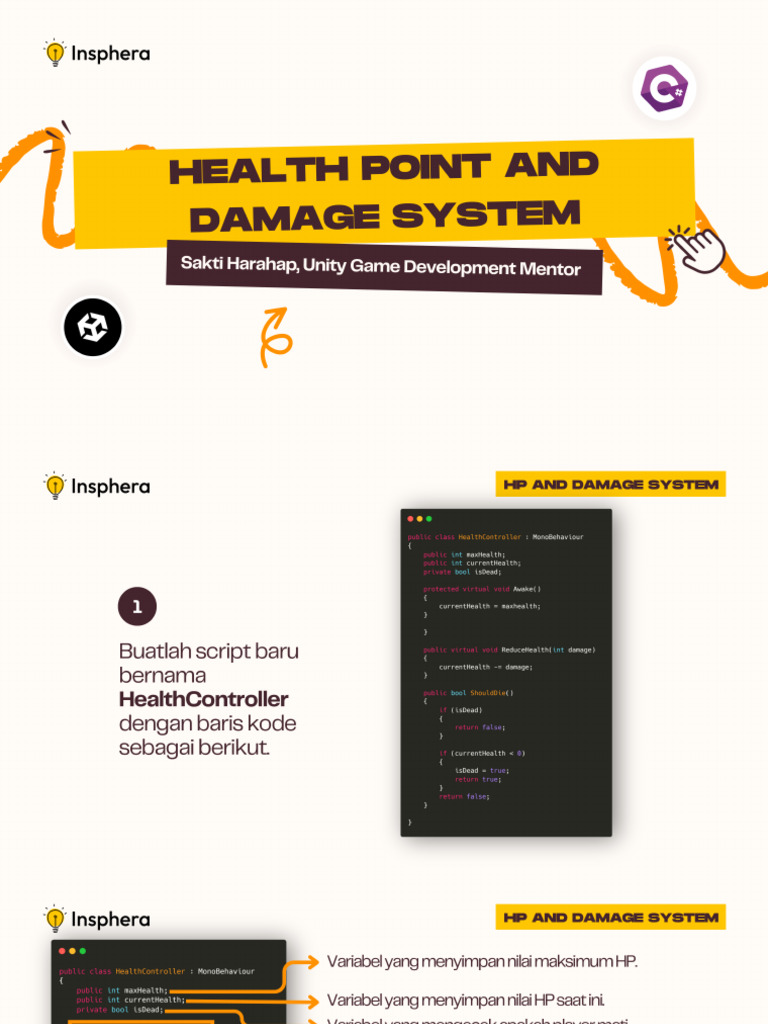 Health Point and Damage System - Insphera Unity - Insphera Unity - Insphera Unity | PDF