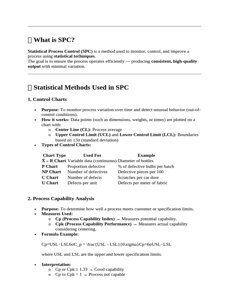 SPC 1 | PDF | Statistical Analysis | Teaching Mathematics