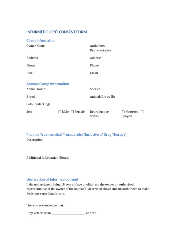 Improved Informed Client Consent Form | PDF