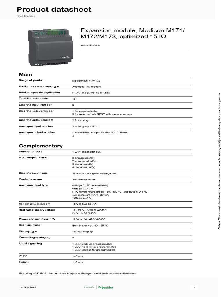 Modicon M171/M172/M173 I/O Module | PDF | Programmable Logic Controller ...