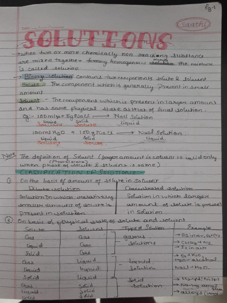 Solutions Notes | PDF