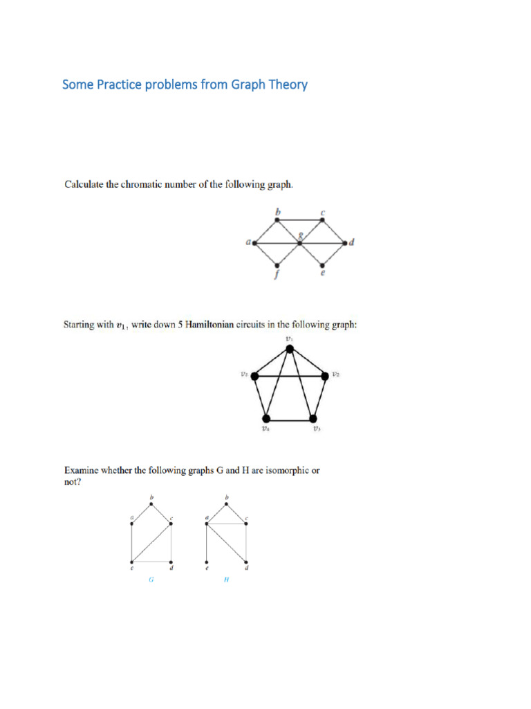 Some Practice Problems From Graph Theory | PDF