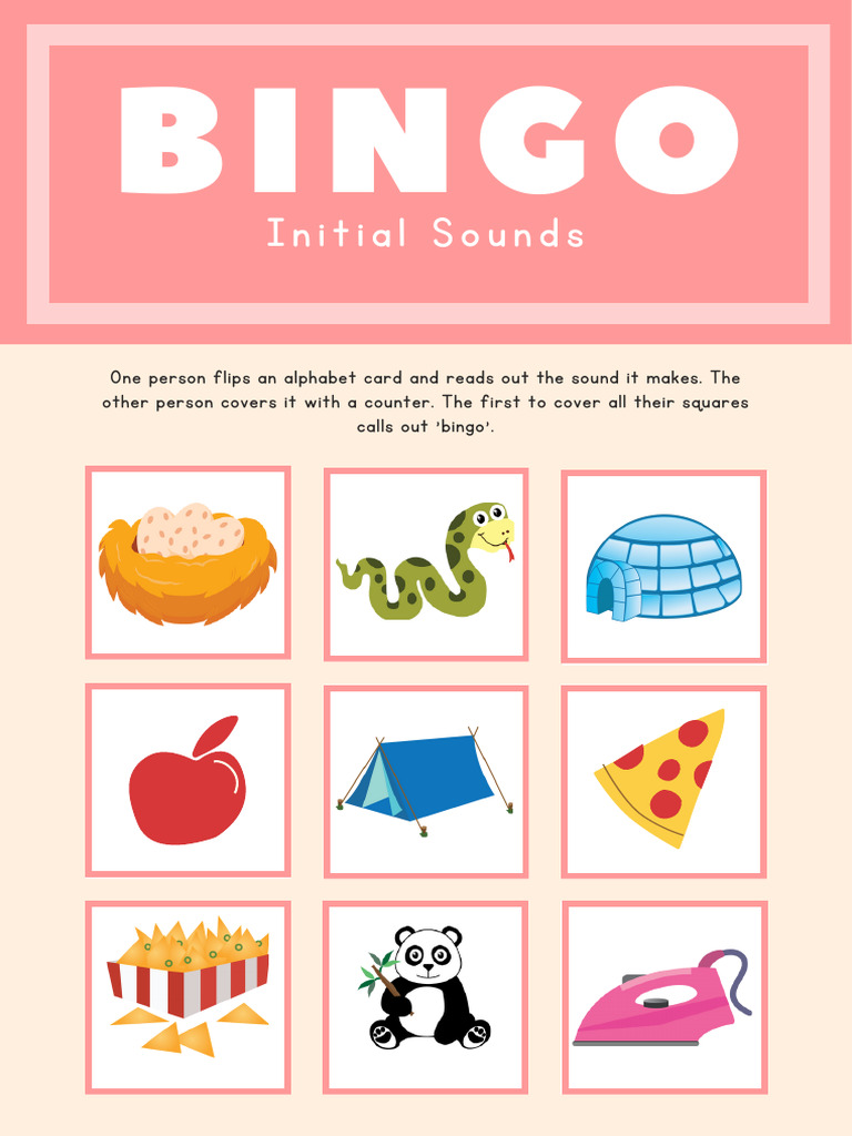 Initial Sounds Bingo | PDF