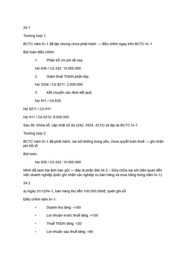 Bài tập bctc | PDF