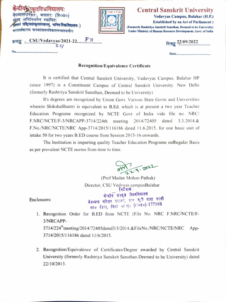 RecognitionEquivalence Certificate | PDF