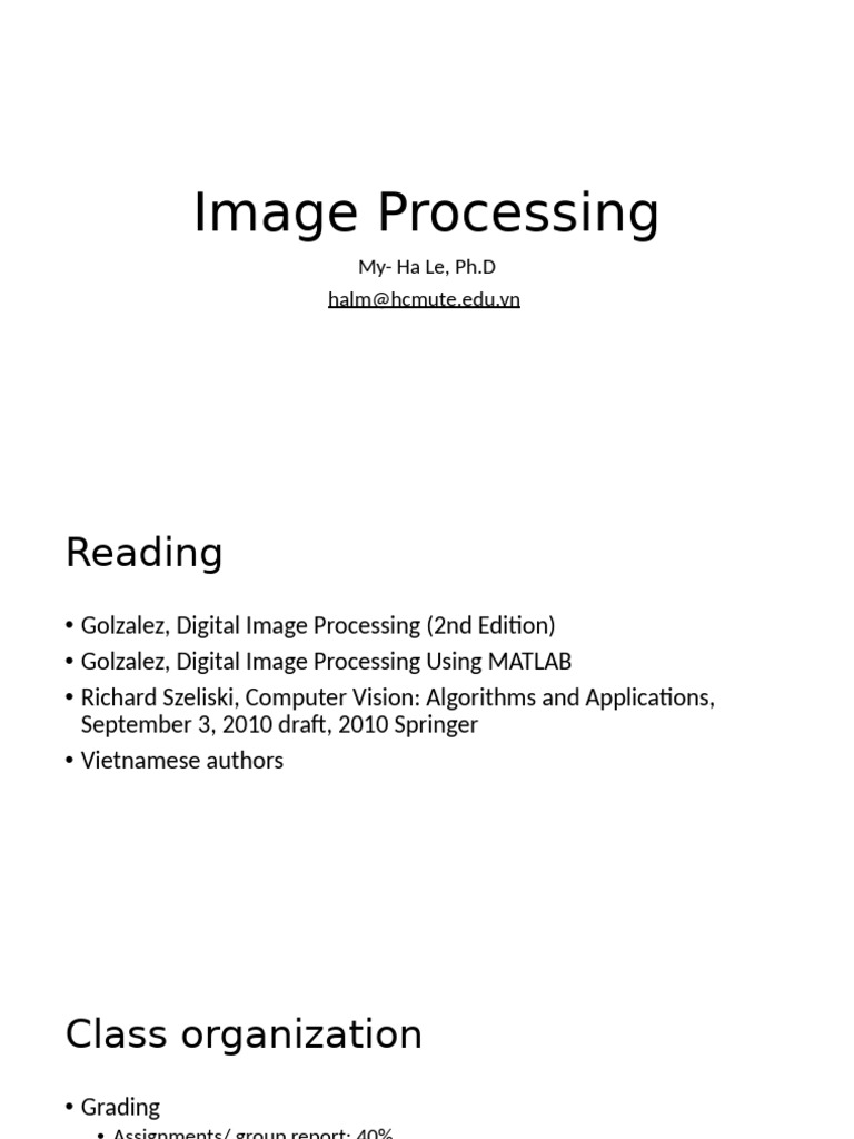 Image Processing Course Overview | PDF
