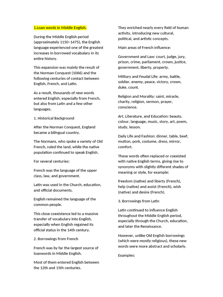 1.loan Words in-WPS Office | PDF | English Language | French Language