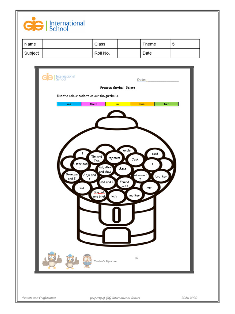 Name Class Theme 5 Subject Roll No. Date | PDF