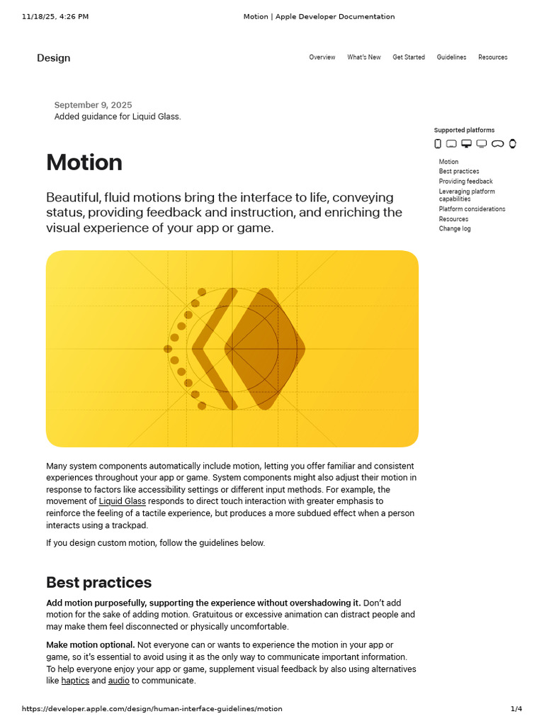 Motion Apple Developer Documentation Pdf User Interface 7337