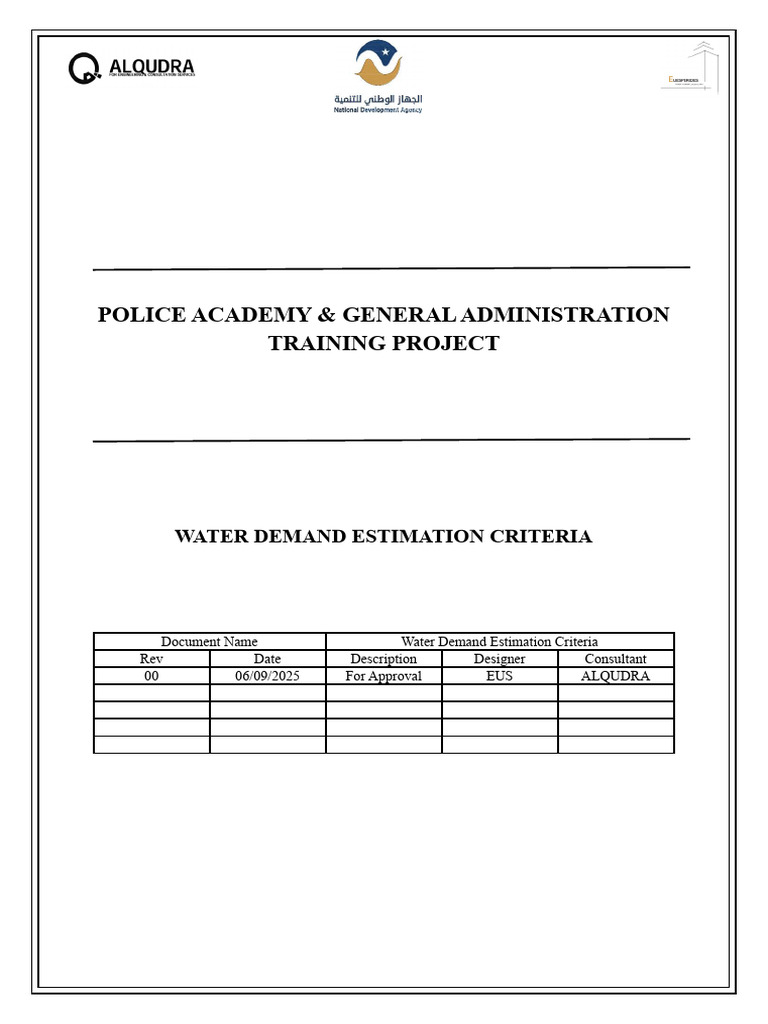 Water Demand Estimation Guidelines | PDF