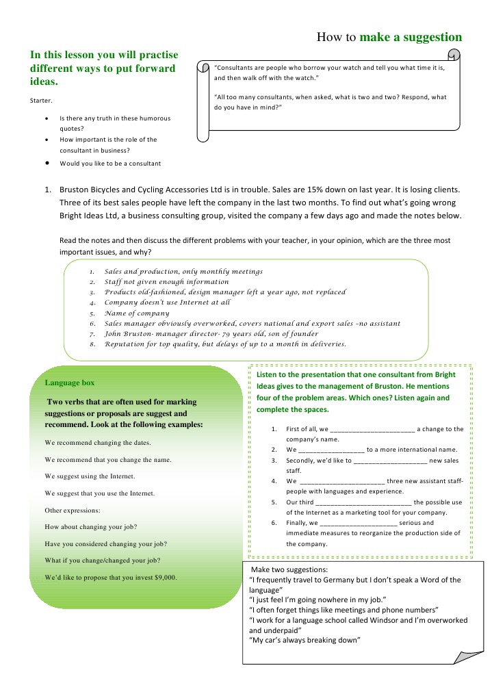 How To Make A Suggestion | PDF | Internet | Communication