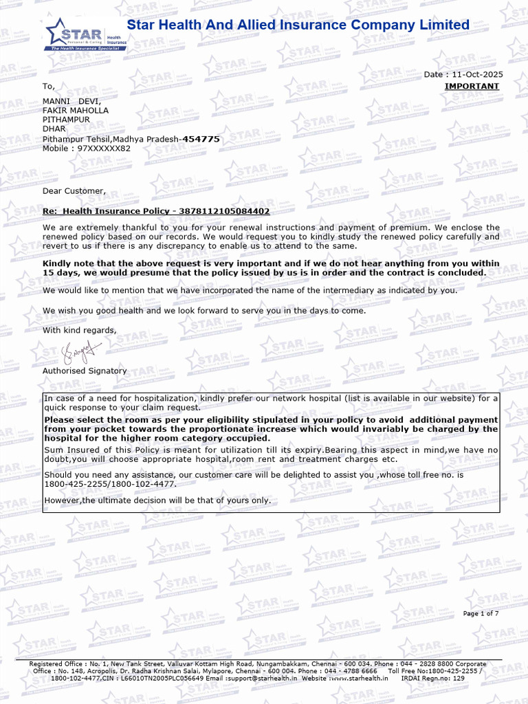 Policy Doc | PDF | Insurance | Invoice