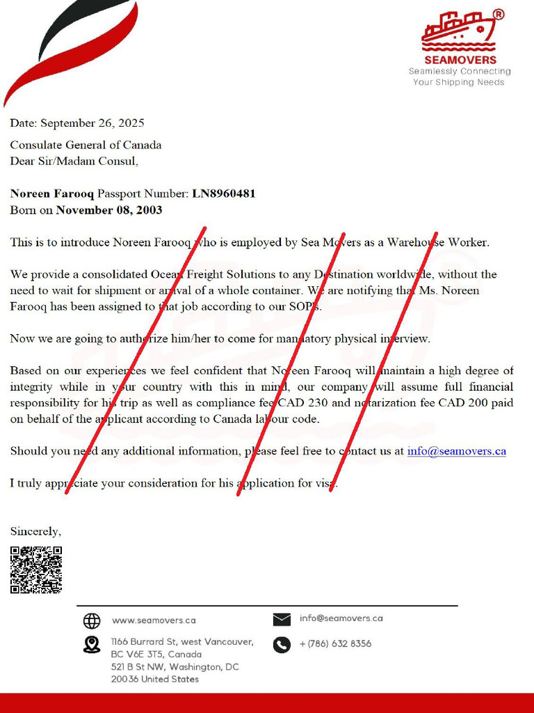 Job Request Letter Noreen Farooq | PDF
