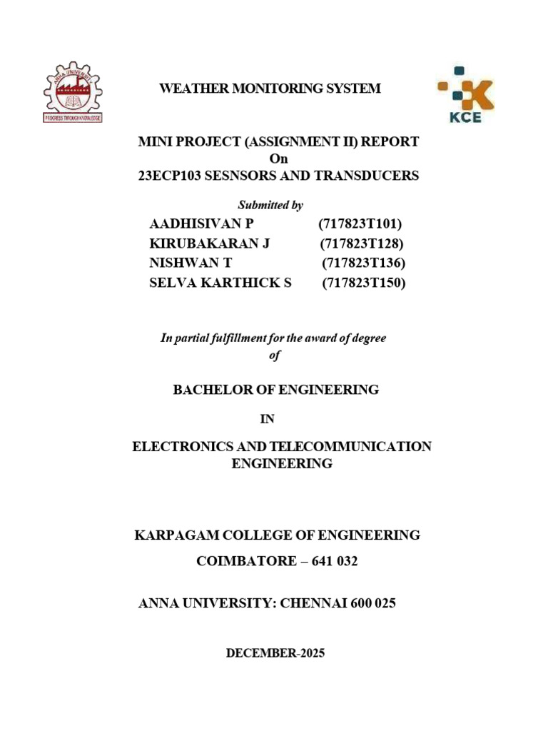 Submitted by | PDF | Light Emitting Diode | Sensor