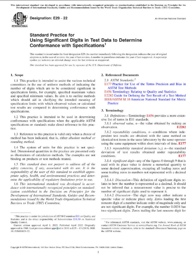 Astm E29-2022 | PDF