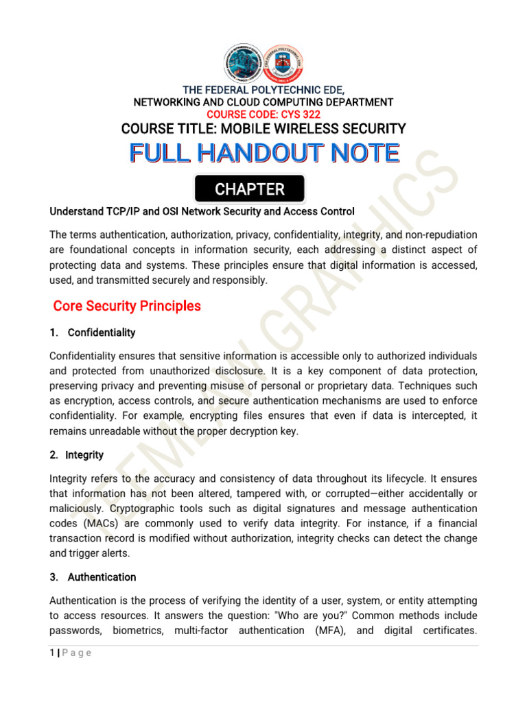 Mobile Wireless Security Principles | PDF | Osi Model | Computer Network