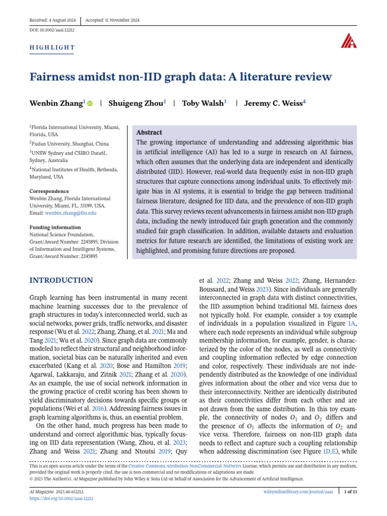 Airness Amidst non-IID Graph Data: A Literature Review | PDF | Cluster ...