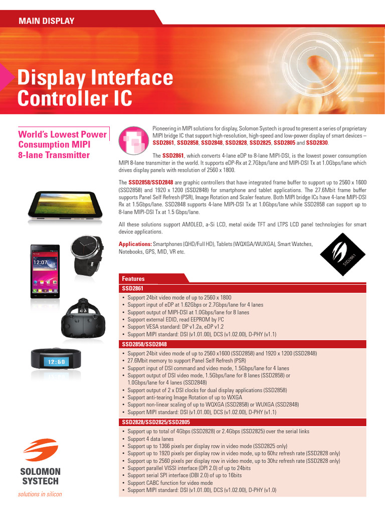 MIPI Display Interface Controller ICs | PDF | Video | Consumer Electronics
