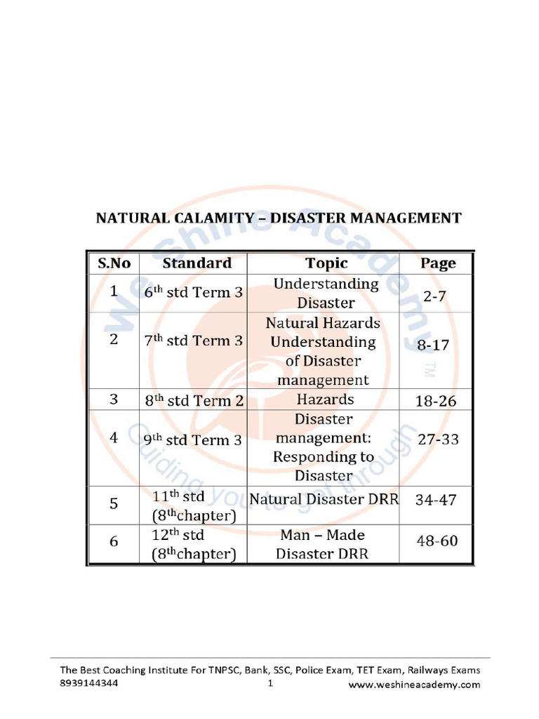 Natural Calamities and Disaster Management - EM | PDF
