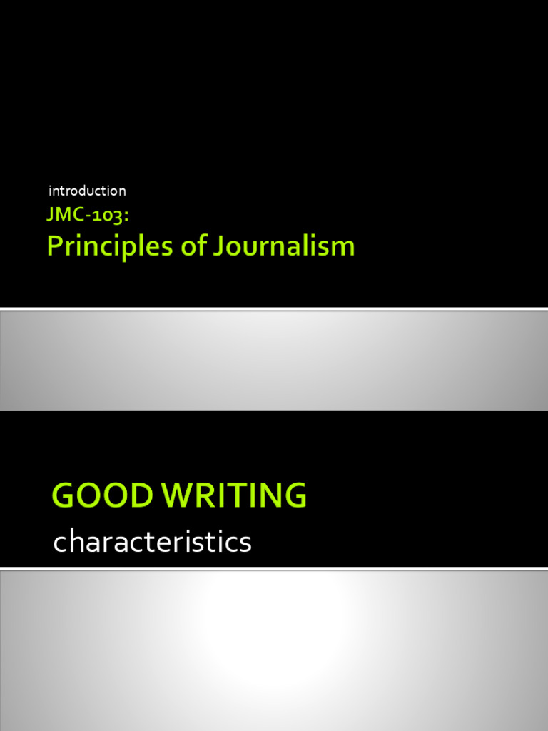 Principle of Journalism | PDF | Communication | Writing
