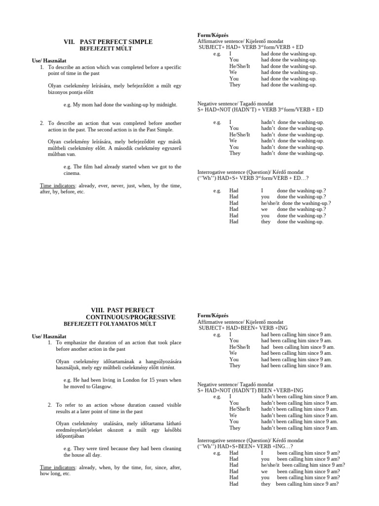 Past Perfect Simple vs. Cont Theory | PDF | Semantics | Semantic Units