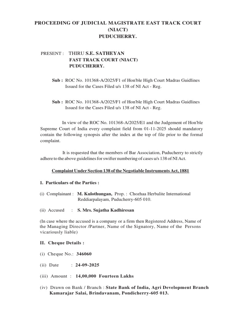 Prabakaran Sir, Sathiyan Letter 8-11-2025 Final | PDF | Common Law | Judiciaries