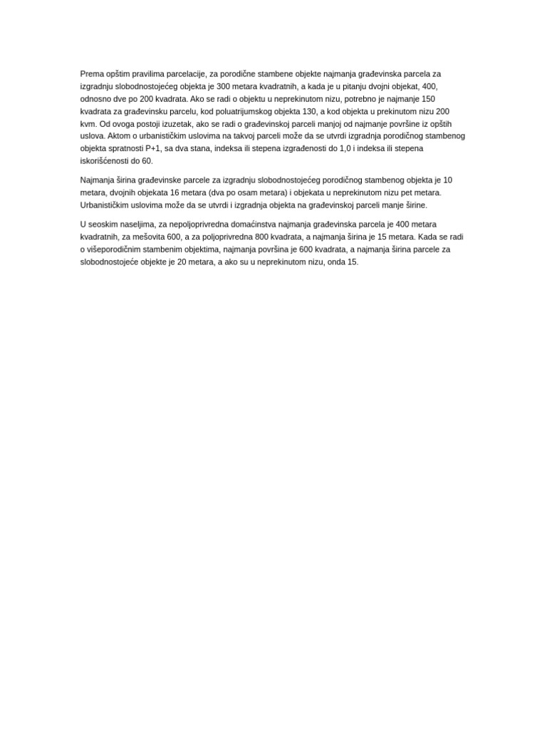 Opšta Pravila Parcelacije | PDF