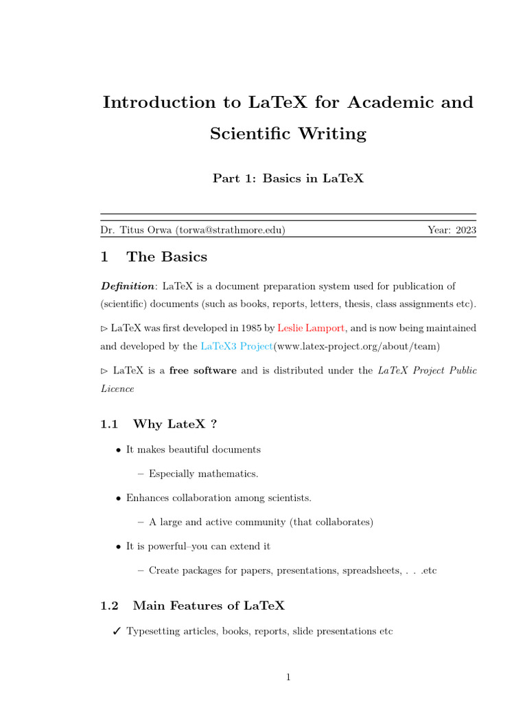 LaTeX Basics for Academic Writing | PDF | Text | Typography