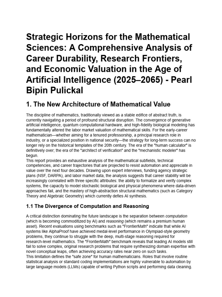 Mathematics Career: Long-Term Success Strategies Pearl Bipin Pulickal ...