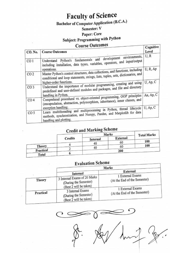 Bca V Sem Major Programming With Python | PDF