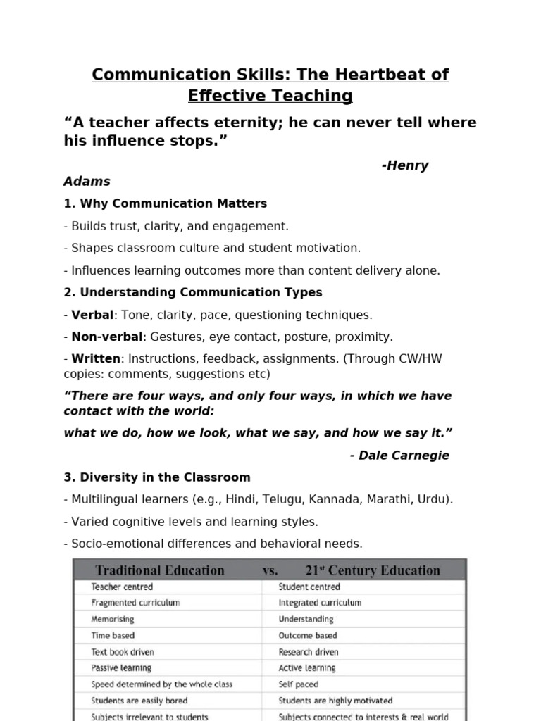 Mastering Communication for Effective Teaching | PDF | Communication ...