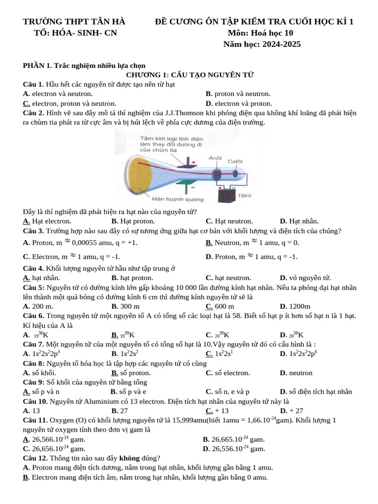 ĐỀ-CƯƠNG-K10-HK1_GV | PDF