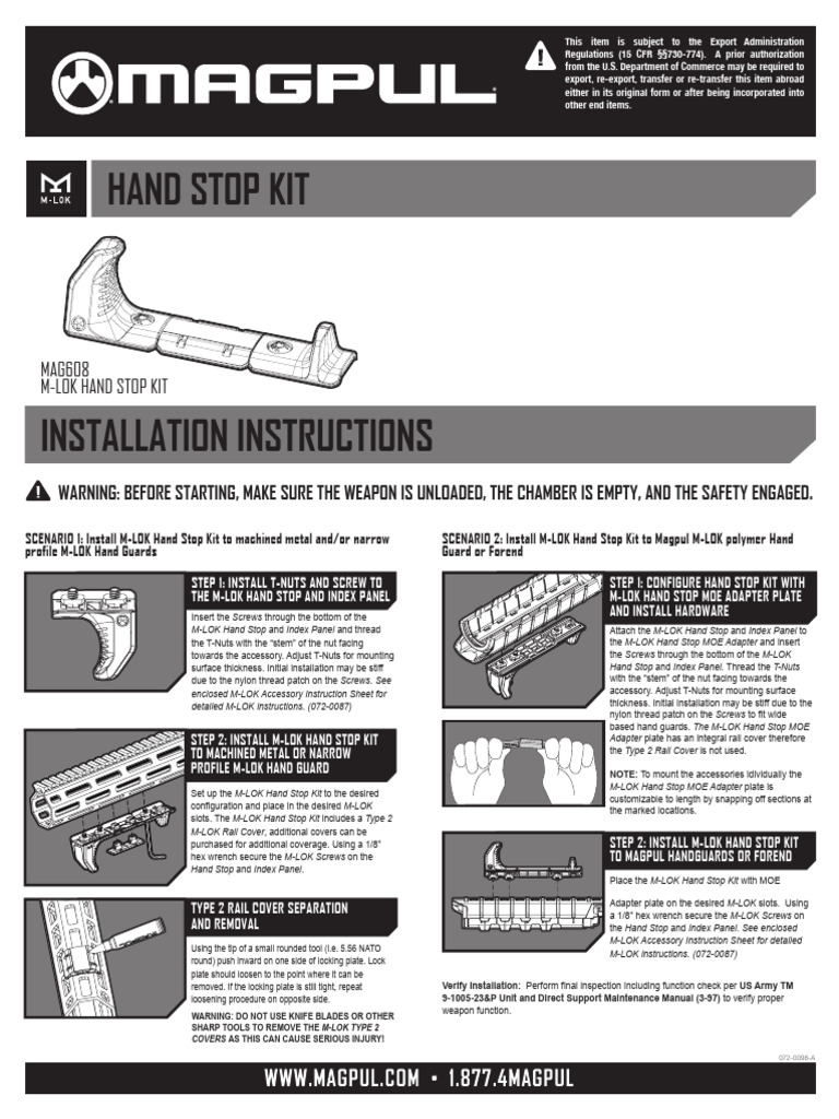 MAG608_M-LOK_Hand_Stop_Kit_INSRT-1 | PDF | Firearm Components