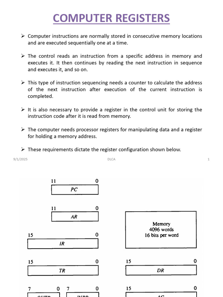 Computer Register Functions Explained | PDF | Central Processing Unit ...