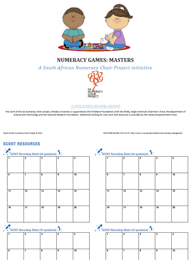 MENTAL NUMERACY GAMES MASTERS For The Classroom-Club | PDF | Procedural ...