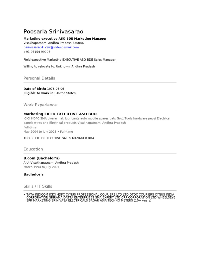 Poosarla Srinivasarao | PDF