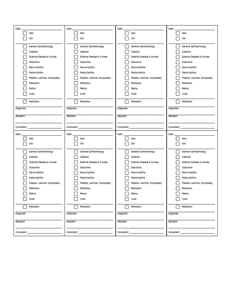 Ophtha OPD Subspec Stubs | PDF | Ophthalmology | Cornea