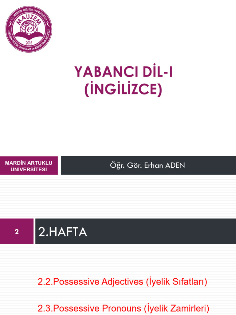 Week 2 - Object Pronouns Possessive Adjectives Possessive Pronouns | PDF