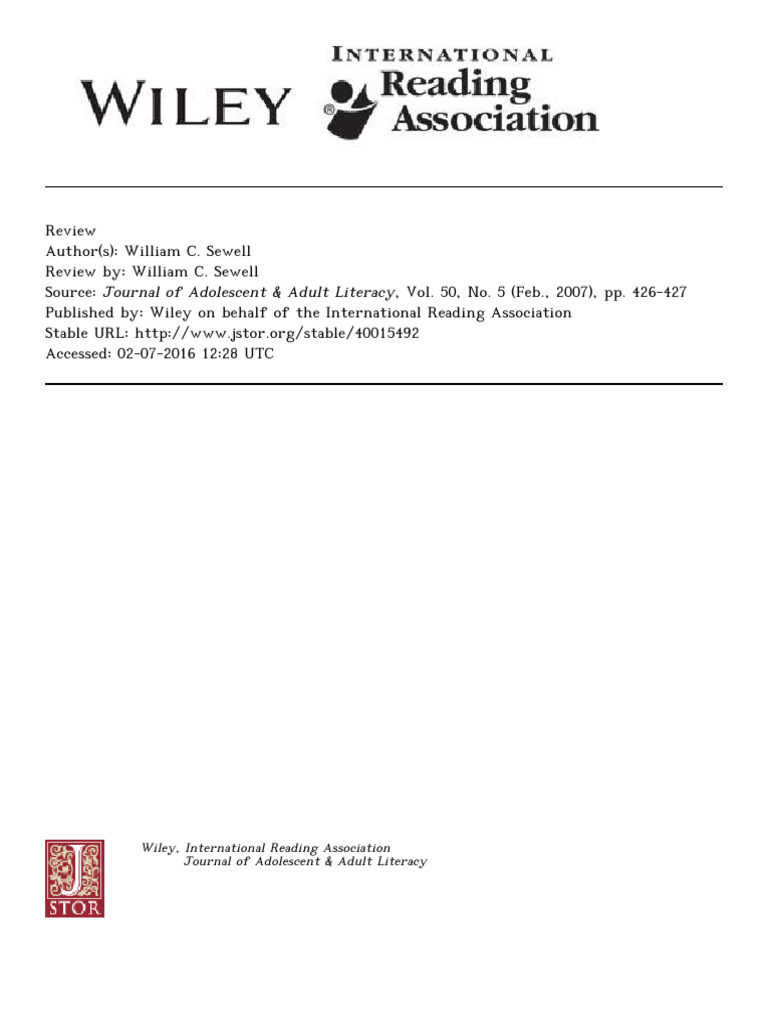 Wiley, International Reading Association Journal of Adolescent & Adult ...