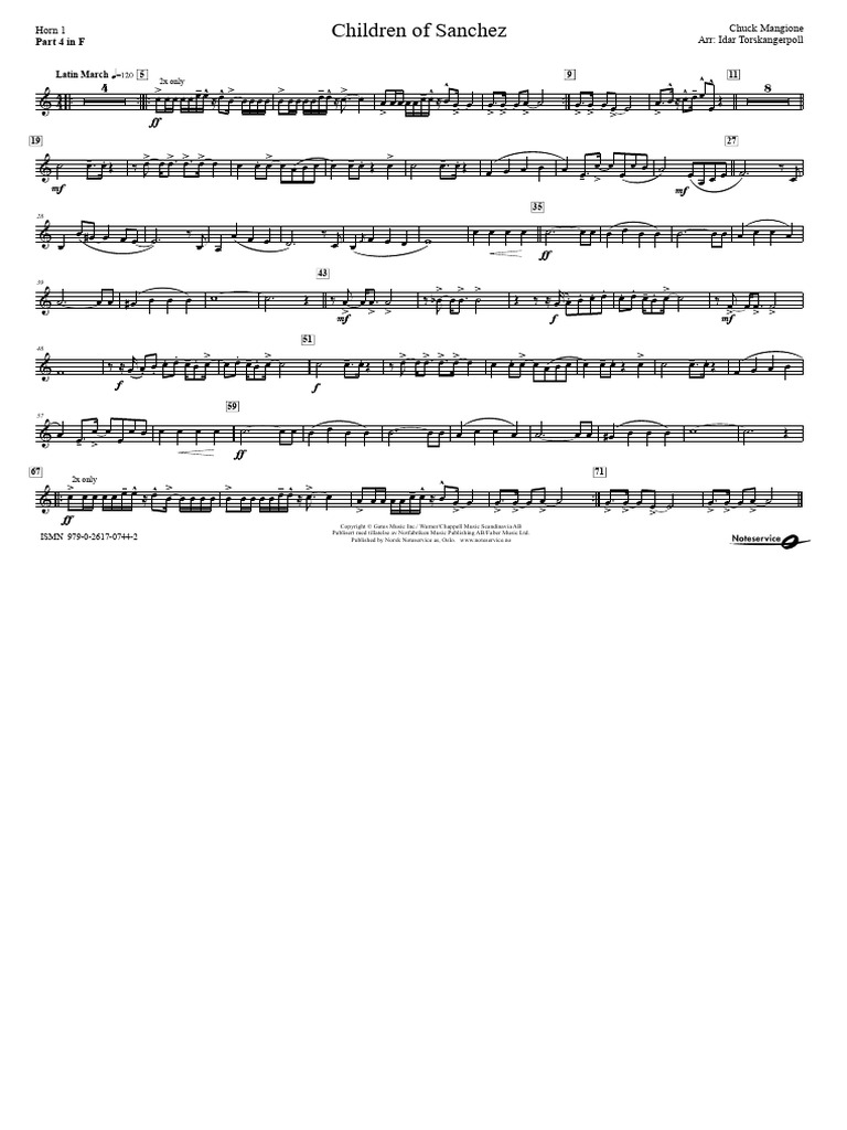 Latin March for Horn Arrangements | PDF