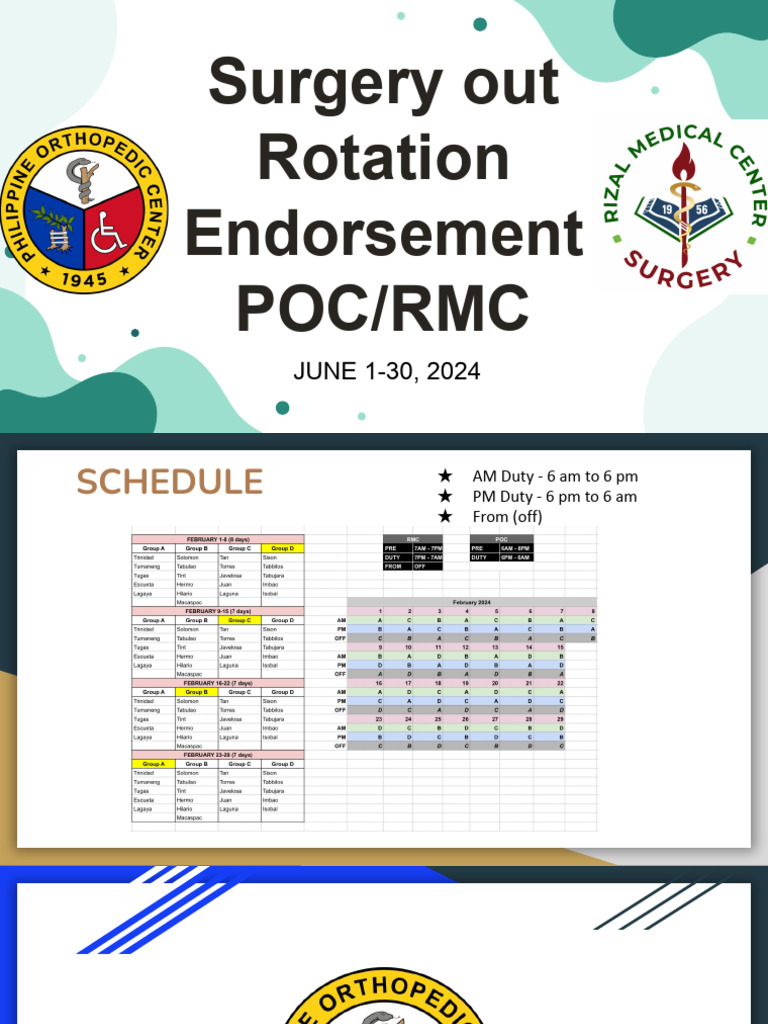 Surgery June 2024 Out Rotation Endorsement RMC Poc | PDF | Intensive ...