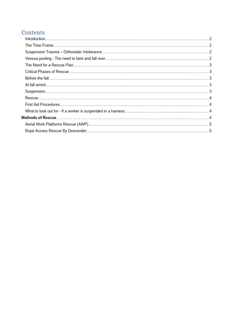 Height Work Rescue Plan 1 | PDF | Vein | Circulatory System