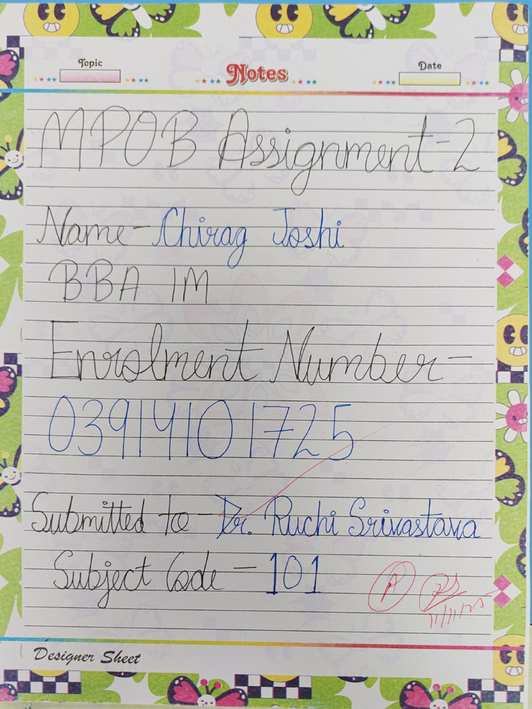 Chirag Joshi MPOB Assignment 2 | PDF