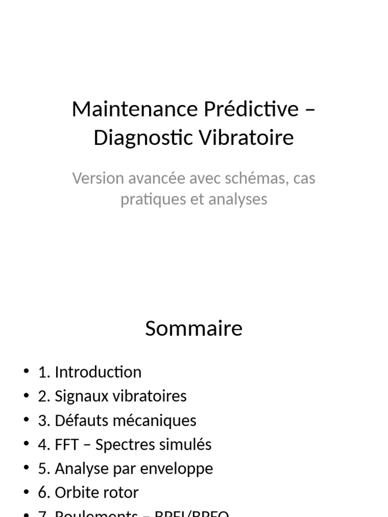Maintenance Predictive Diagnostic Vibratoire ULTIME | PDF